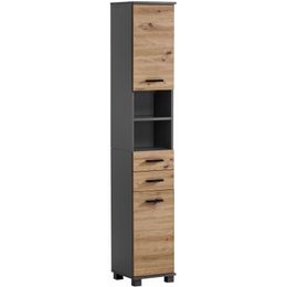 Hochschrank Welltime, B:30,3cm H:180,9cm T:32,6cm, schwarz, FSC-zertifizierter Holzwerkstoff, Badezimmer, Schr&auml;nke, "Palermo, Breite 30 cm",