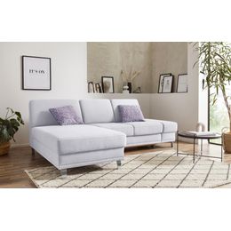 Sit & More Ecksofa SIT & MORE, B:246cm H:89cm T:165cm, silber, Wohnzimmer, Sofas, "Clio L-Form", wahlweise mit Bettfunktion oder Vorziehsitz und Bettkasten,