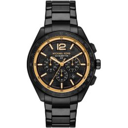 Michael Kors Damen Chronograph "ACCELERATOR 2.0", schwarz, Armbanduhren, Armbanduhr, Herrenuhr, Edelstahlarmband, analog, Tag, Stoppfunktion