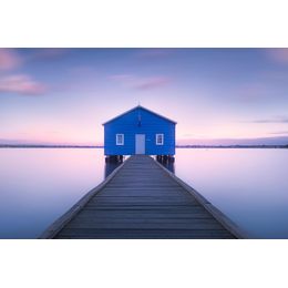papermoon Fototapete "Photo-Art RICHARD VANDEWALLE, BOOTSHAUS", B/L: 4m x 2,6m, Bahnen: 8 Stk., bunt, Schlafzimmer, Tapeten