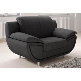 Sessel Trendmanufaktur, B:121cm H:85cm T:94cm, grau, Struktur (100% Polyester), Wohnzimmer, Sessel, "Rondo II, Loungesessel zeitlos und bequem",