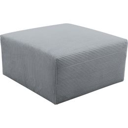 Polsterhocker WERK2, B:80cm H:41cm T:80cm, grau, 90% Polyester, 10% Nylon, Hocker, "Zeus-XL", Curvy Trend Hocker mit urbaner Optik