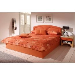 Polsterbett, B:192cm L:212cm, orange, Westfalia Schlafkomfort, Bezug Bett: Microfaser (100% Polyester);Bonnell-Federkernmatratze: 51% Polypropylen,