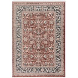 Teppich Astra, B:200cm H:6mm L:290cm, rot, Kunstfaser, Wohnzimmer, Teppiche, "Tropea 241", Vintage, leichter Glanz, hochwertiger Kurzflor,