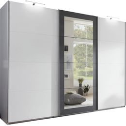 Schwebet&uuml;renschrank wimex, B:270cm H:210cm T:65cm, wei&szlig;, Schr&auml;nke, "Minden", mit Spiegel