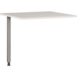 Eckverbindungsplatte Germania, B:80cm H:80cm T:80cm, silber, Holzwerkstoff, Metall, Ansatztischplatten, "Profi 3.0"