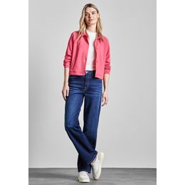 Street One Damen Cardigan, rot, Gr. 44, unifarben, Stoff, 46% Modal, 46% Polyester, 8% Elasthan, Strickjacken, im kurzen Schnitt