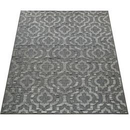 Teppich Paco Home, B:160cm H:12mm L:230cm, grau, Polypropylen, Wohnzimmer, Teppiche, "Stilo 861", Kurzflor, 3D-Design, In- und Outdoor geeignet,
