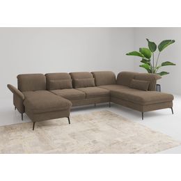 Sit & More Wohnlandschaft SIT & MORE, B:359cm H:92cm T:231cm, braun, 100% Polyester, Sofas, "Emely, inkl. Sitztiefenverstellung", wahlweise mit