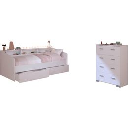 Jugendzimmer-Set Parisot, T:203cm, wei&szlig;, Holzwerkstoff, Schlafzimmerm&ouml;bel-Sets