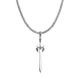 Kuzzoi Herren Kette mit Anh&auml;nger "Herren Schlangenkette Schwert Massiv 925 Silber", 50, ohne Stein, Silber 925 (Sterlingsilber), L: 50, silber,