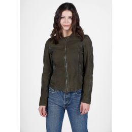 Freaky Nation Damen Lederjacke "Fast Tula", gr&uuml;n, Gr. S, Oberstoff: 100% Leder, Futter: 100% Cotton, Jacken