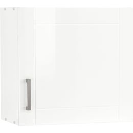 H&auml;ngeschrank KOCHSTATION, B:60cm H:57cm T:34cm, wei&szlig;, Holzwerkstoff, K&uuml;che, Schr&auml;nke, "KS-Tinnum", 60 cm breit, MDF-Fronten, Metallgriff