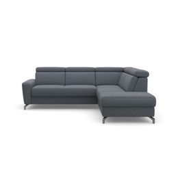 Sit & More Ecksofa SIT & MORE, B:258cm T:226cm, blau, Wohnzimmer, Sofas, "Scarlett L-Form", inklusive Kopfteilverstellung, wahlweise mit Bettfunktion, Bettkasten