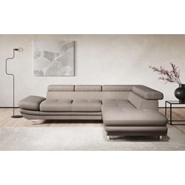 Ecksofa COTTA, B:277cm H:91cm T:104cm, grau, Softlux-Kunstleder;Luxus-Kunstleder, Wohnzimmer, Sofas, "Enterprise L-Form", mit Arm- &