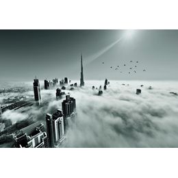papermoon Fototapete "Photo-Art NAUFAL, NAUFAL, BURJ KHALIFA, DUBAI", B/L: 4,5m x 2,8m, Bahnen: 9 Stk., bunt, Schlafzimmer, Tapeten