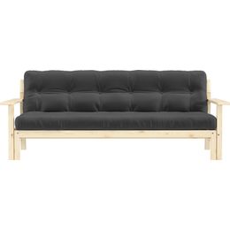 Schlafsofa Karup Design, B:190cm H:14cm T:92cm, grau, Jugendzimmer, Sofas, "Unwind", Mit Holzstruktur, inkl. Futonmatratze, Liegefl&auml;che 130x190 cm