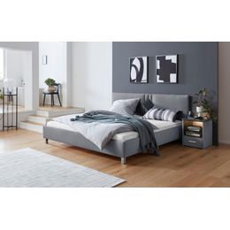 Polsterbett, B:210cm H:98cm L:210cm, grau, Westfalia Schlafkomfort, Bezug Bett: 100% Polyester;Bonnell-Federkernmatratze: 51% Polypropylen, 39%