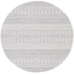 Teppich CarpetFine, H:4mm &Oslash;:160cm, beige, Polypropylen, Wohnzimmer, Teppiche, "Boho 100", robustes Flachgewebe, Sisal Optik, UV-best&auml;ndig,