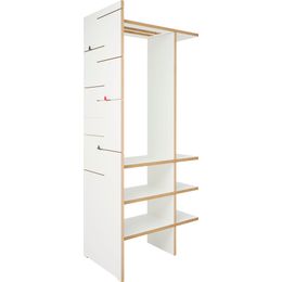 Garderobe Tojo, B:50cm H:180cm T:80cm, wei&szlig;, MDF, Flur, Garderobenpaneele, "angeber 500 + 800", kann frei oder an der Wand stehen, Breite/H&ouml;he: