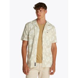 Tommy Jeans Herren Kurzarmhemd "TJM REG SLUB AOP SS SHIRT EXT"newsprint floral aop, Gr. XXXL, Web, Obermaterial: 100% Baumwolle, Hemden
