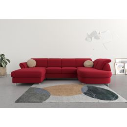 Sit & More Wohnlandschaft SIT & MORE, B:304cm H:78cm T:192cm, rot, Webstoff (100% Polyester);Struktur weich (90% Polyester, 10% Polyamid);Luxus-Microfaser