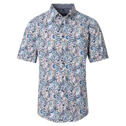 Casamoda Herren Kurzarmhemd "Casamoda Freizeithemd Kurzarm Print", blau, Gr. 7XL, bedruckt, 100% Baumwolle, Hemden