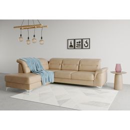 Sit & More Ecksofa SIT & MORE, B:251cm H:85cm T:220cm, braun, 100% Polyester, Wohnzimmer, Sofas, "Sinatra L-Form", mit Ottomane, optional mit