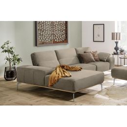 Ecksofa W.Schillig, B:319cm H:88cm T:178cm, beige, Longlife Xtra-Leder Z73: Naturwalkleder der Luxusklasse aus den erlesensten Rohh&auml;uten. Hautst&auml;rke