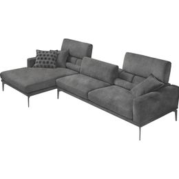 Ecksofa Egoitaliano, B:277cm H:95cm T:157cm, grau, Luxus-Micofaser Lederoptik (100% Polyester) ist ein neues technisches Gewebe mit einem visuellen