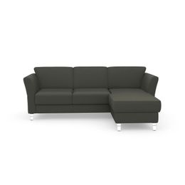 Sit & More Ecksofa SIT & MORE, B:248cm H:87cm T:162cm, grau, Wohnzimmer, Sofas, "Visby L-Form", wahlweise mit Bettfunktion und Bettkasten, frei im Raum stellbar