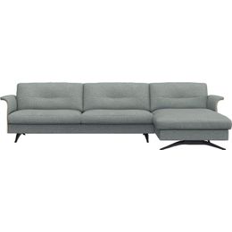Ecksofa FLEXLUX, B:305cm H:81cm T:158cm, blau, 62% Polyester/17%Baumwolle/14%Viscose/7%Leinen, Wohnzimmer, Sofas, "Glow, super bequem durch