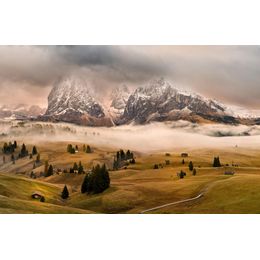papermoon Fototapete "Photo-Art MARIAN KURIC EP, DOLOMITEN MYTHEN", B/L: 3,5m x 2,6m, Bahnen: 7 Stk., bunt, Schlafzimmer, Tapeten
