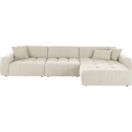 Ecksofa 3C CANDY, B:378cm H:74cm T:200cm, beige, 100% Polyester, Wohnzimmer, Sofas, "Yoshy mit Komfortfunktionen, modern und bequem, L-Form", Zwei