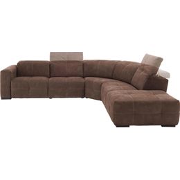 Ecksofa Egoitaliano, B:300cm H:100cm T:274cm, braun, Luxus-Micofaser Lederoptik (100% Polyester) ist ein neues technisches Gewebe mit einem visuellen