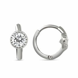 dKeniz Damen Paar Creolen "Silber 925 rhodiniert mit Zirkonia wei&szlig;", one-size, Silber 925 (Sterlingsilber), silber, Silber 925 (Sterlingsilber),