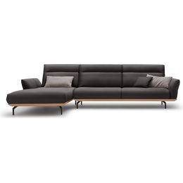 Ecksofa, B:338cm H:103cm T:183cm, braun, CREATION BY ROLF BENZ, NaturLEDER OSKAR (echtes Rindsleder), Wohnzimmer, Sofas, "CR.460", Sockel in Eiche,