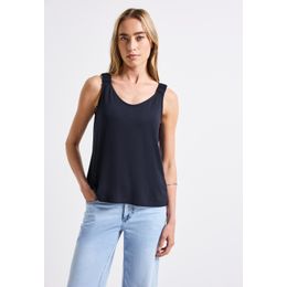 Street One Damen Tr&auml;gertop, blau, Gr. 46, unifarben, Stoff, 95% Viskose, 5% Elasthan, Tops, aus elastischem Materialmix