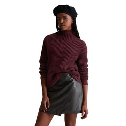 Marc O'Polo Damen Strickpullover "aus Organic Cotton-Mix"schwarz maroon, Gr. XXS, MARC O'POLO DENIM, unifarben, Obermaterial: 60% Baumwolle, 40% Polyacryl,