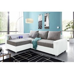 Ecksofa Collection AB, B:223cm H:84cm T:91cm, grau, Zierkissen: 100%Polyester;Struktur (100% Polyester);Microfaser PRIMABELLE (100%