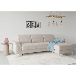 Sit & More Ecksofa SIT & MORE, B:258cm H:85cm T:170cm, grau, 100% Polyester, Wohnzimmer, Sofas, "Sinatra L-Form", mit Recamiere, optinal mit Kopfteilverstellung