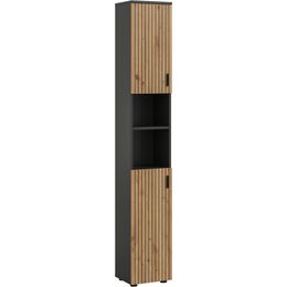 Hochschrank Welltime, B:30cm H:192cm T:30cmbasalt nachbildung, artisan oak nachbildung, FSC-zertifizierter Holzwerkstoff, Badezimmer, Schr&auml;nke,