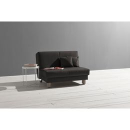 ell+ell Schlafsofa ELL + ELL, B:125cm T:100cm, grau, Jugendzimmer, Sofas, "Enny", Liegefl&auml;che Breite 120 oder 140 cm, Liegeh&ouml;he 45 cm, F&uuml;&szlig;e alufarben