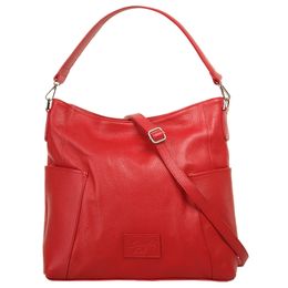 Samantha Look Damen Shopper, rot, Leder, Strukturmuster, Taschen, echt Leder, Made in Italy