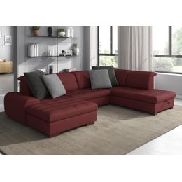 Sit & More Wohnlandschaft SIT & MORE, B:329cm T:224cm, rot, Luxus-Microfaser ALTARA NUBUCK (100% Polyester);Soft clean (98% Polyester, 2% Polyamid);Struktur