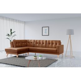 Sit & More Ecksofa SIT & MORE, B:298cm H:90cm T:198cm, braun, 100% PES, Wohnzimmer, Sofas, "Lavida L-Form", wahlweise mit Kippfunktion und Bettkasten