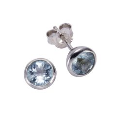 ZEEme Damen Paar Ohrstecker "Silber 925 rhodiniert mit 2x Blautopas (beh.) 7,5mm", one-size, Silber 925 (Sterlingsilber), wei&szlig;, Silber 925