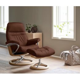 Fu&szlig;hocker stressless, B:57cm H:42cm T:40cm, braun, Leder BATICK: BATICK ist ein leicht korrigiertes, durchgef&auml;rbtes und genarbtes M&ouml;belleder, bei dem