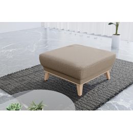 Sit & More Polsterhocker SIT & MORE, B:90cm H:46cm T:90cm, beige, 100% PES, Hocker, "Lavida", Mit elegantem Holzrahmen