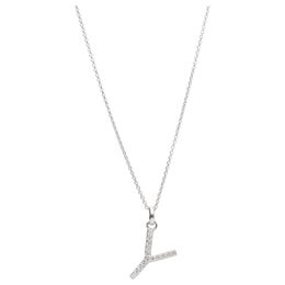 Smart Jewel Damen Kette mit Anh&auml;nger "Buchstabe Y mit Zirkonia Steine, Silber 925", 45cm, Silber 925 (Sterlingsilber), silber, Silber 925